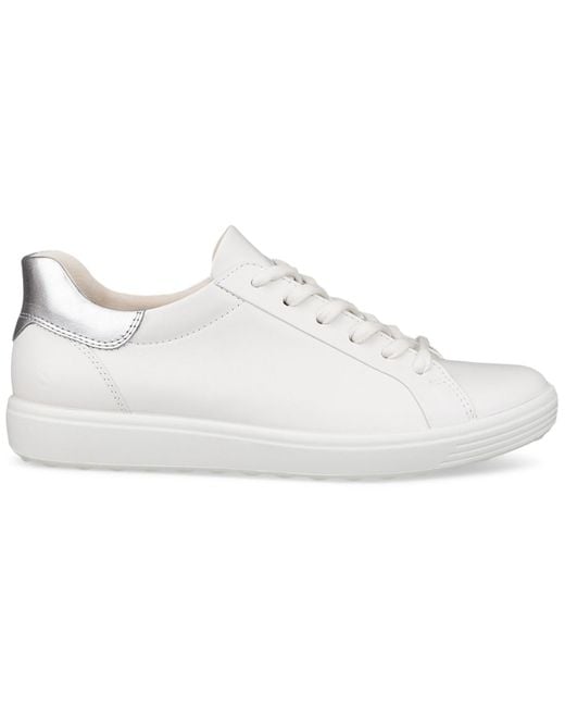Ecco Soft 7 Easy Slip Tie Sneakers in White | Lyst