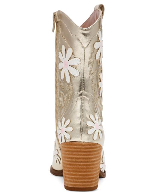 Betsey Johnson Teddy Daisy Western Booties in Natural | Lyst