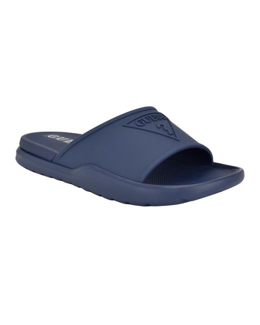 Guess Marith Branded Elevated Pool Slides in Blue for Men | Lyst