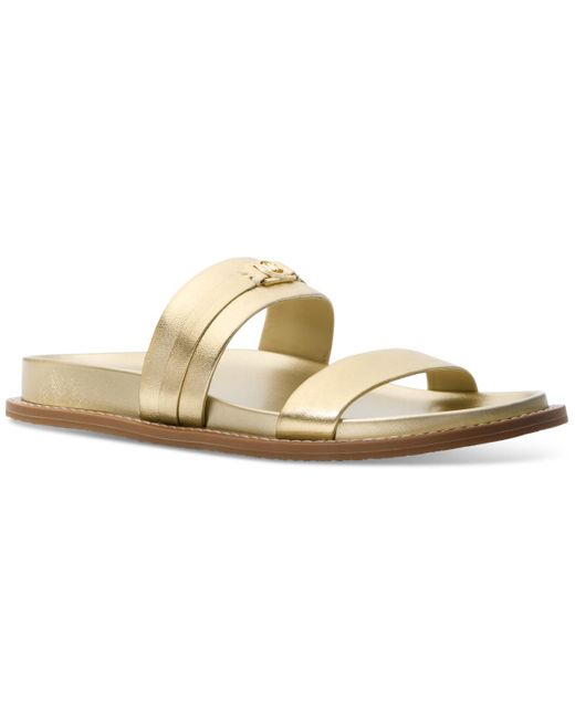 Michael Kors Michael Mandy Flat Sandals in Metallic | Lyst