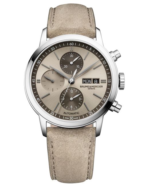 Baume & Mercier Swiss Automatic Chronograph Classima Leather Strap ...