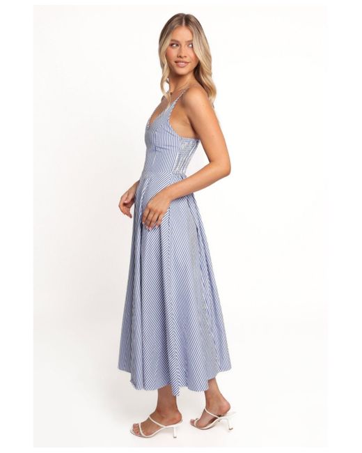 Petal & Pup Romilly Strappy Maxi Dress in Blue | Lyst