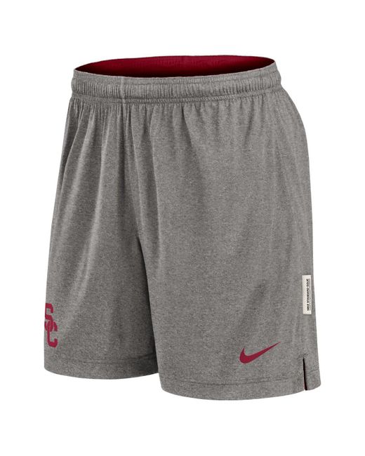 Nike Cardinal/heather Gray Usc Trojans Player Reversible Shorts in Red ...