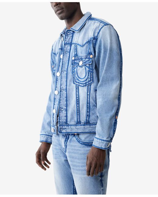 True Religion Oversize Rope Stitch Jimmy Jacket in Blue for Men | Lyst