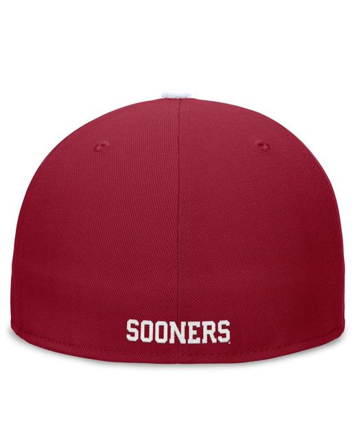Nike Crimson/white Oklahoma Sooners Team Logo Performance Fitted Hat in Red for Men | Lyst
