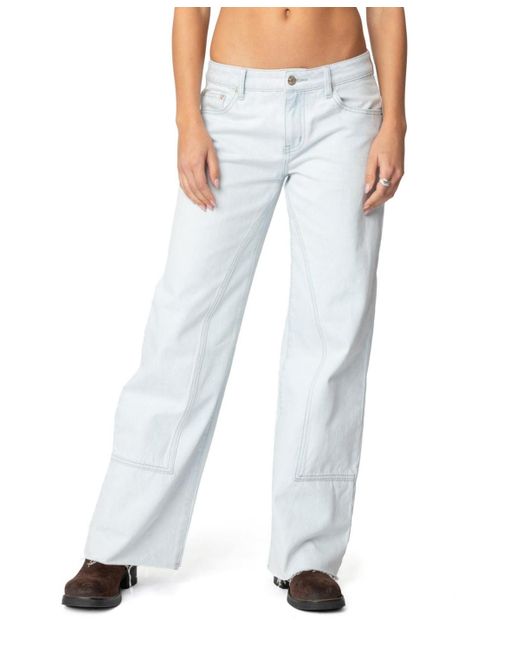 Edikted Savanna Low Rise Jeans in Blue | Lyst