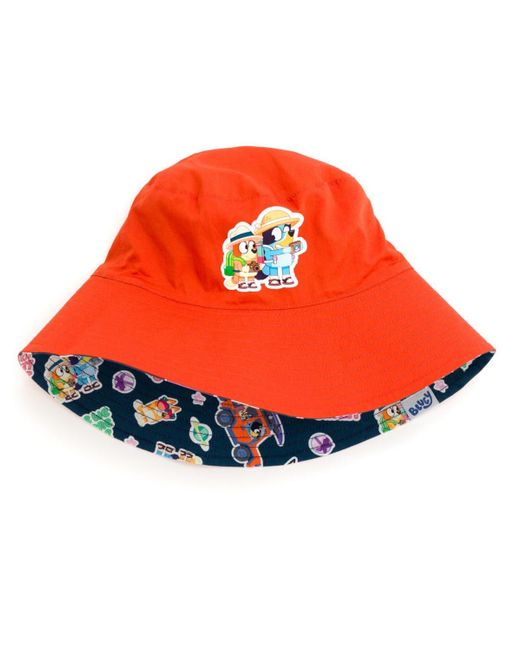 Bluey Toddler Boys Button Down Shirt Shorts And Bucket Sun Hat 3 Piece ...