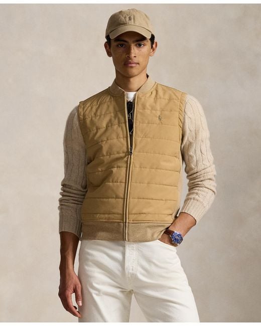 Polo Ralph Lauren Quilted Hybrid Vest in Natural for Men | Lyst
