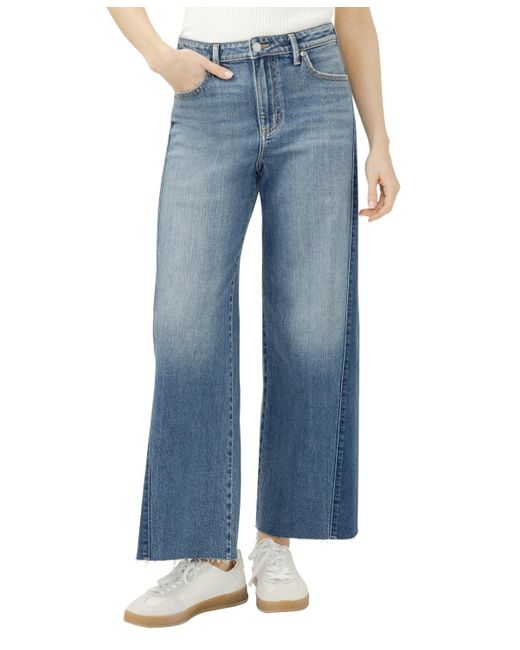 Silver Jeans Co. Isbister High Rise Two-tone Wide Leg Jeans in Blue | Lyst