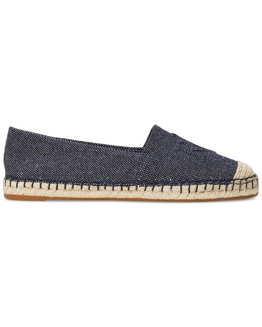 Ralph Lauren Cameron Logo Slip-on Espadrille Flats in Blue | Lyst