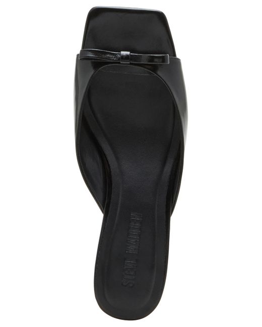 Steve Madden Meme Bow Detailed Kitten-heel Sandals in Black | Lyst