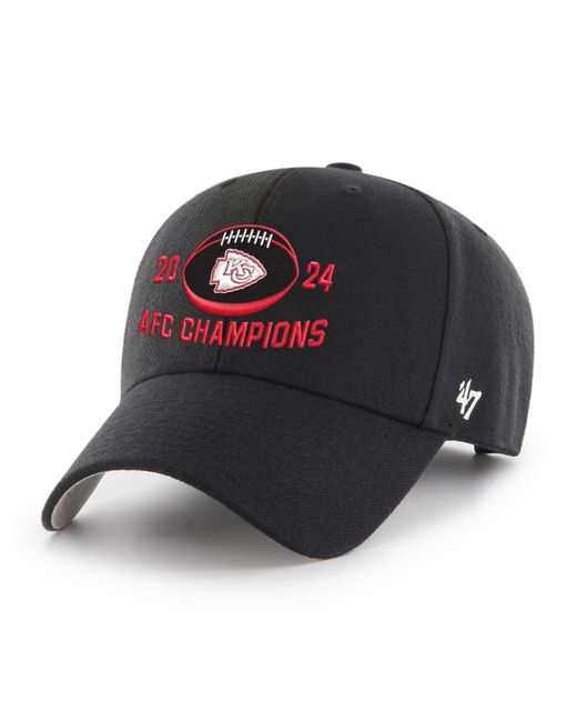 '47 Kansas City Chiefs 2024 Afc Champions Mvp Adjustable Hat in Black ...