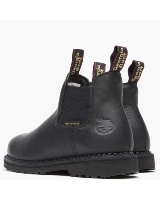 Georgia Boot Georgia Giant Revamp Waterproof Chelsea Work Boot in Black ...