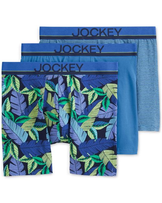 Jockey 3pk. True Style Logo Boxer Briefs in Blue for Men | Lyst