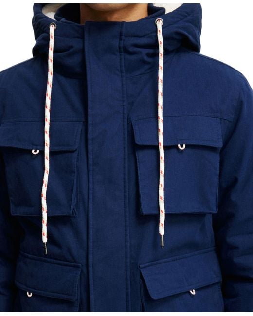 Cotton On Heavy Weight Utility Parka Jacket in Blue for Men | Lyst
