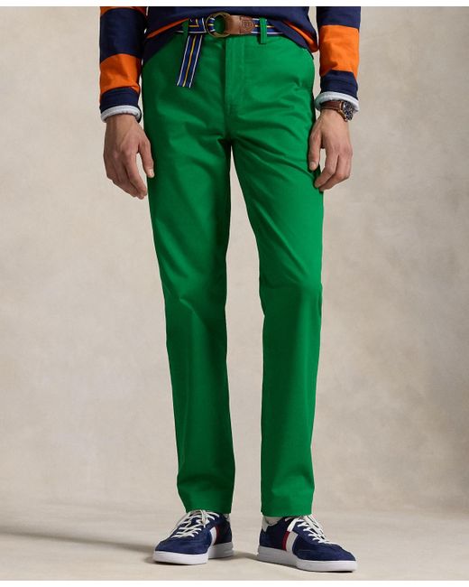 Polo Ralph Lauren Straight-fit Washed Stretch Chino Pants in Green for Men | Lyst
