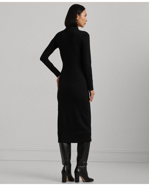 Ralph Lauren Rib-knit Cotton-blend Polo Dress in Blue | Lyst