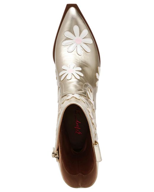 Betsey Johnson Teddy Daisy Western Booties in Natural | Lyst
