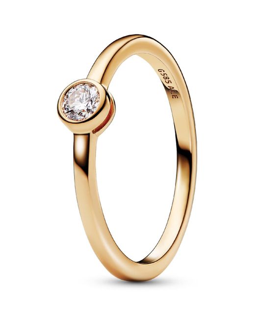 PANDORA Era Lab-grown Diamond Bezel Ring in Metallic | Lyst