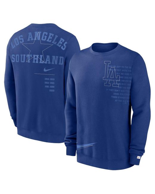 Nike Los Angeles Dodgers Statement Ball Game Fleece Pullover Sweatshirt ...