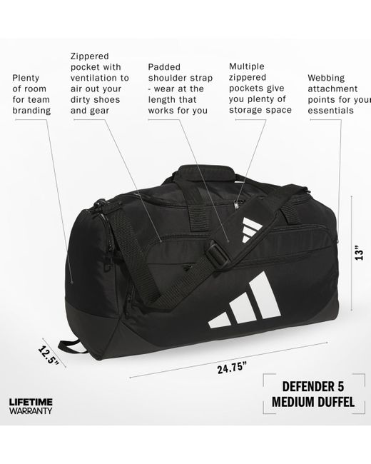 adidas Defender Logo Duffel Bag in Black for Men | Lyst