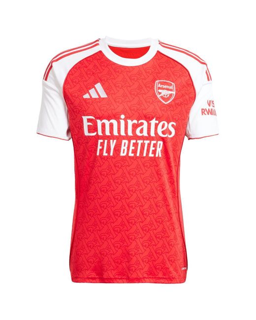 adidas Declan Rice Arsenal 2025/26 Home Replica Player Jersey in Red ...