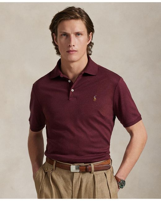 Polo Ralph Lauren Classic Fit Soft Cotton Polo Shirt in Red for Men | Lyst