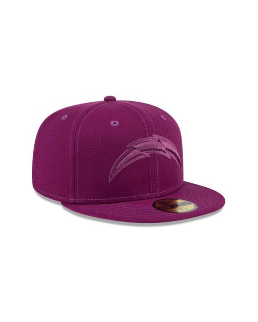 KTZ Los Angeles Chargers Color Pack 59fifty Fitted Hat in Purple for ...