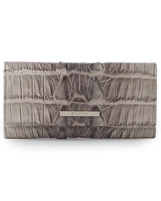 Brahmin Cordelia Textured Trifold Wallet in Gray | Lyst