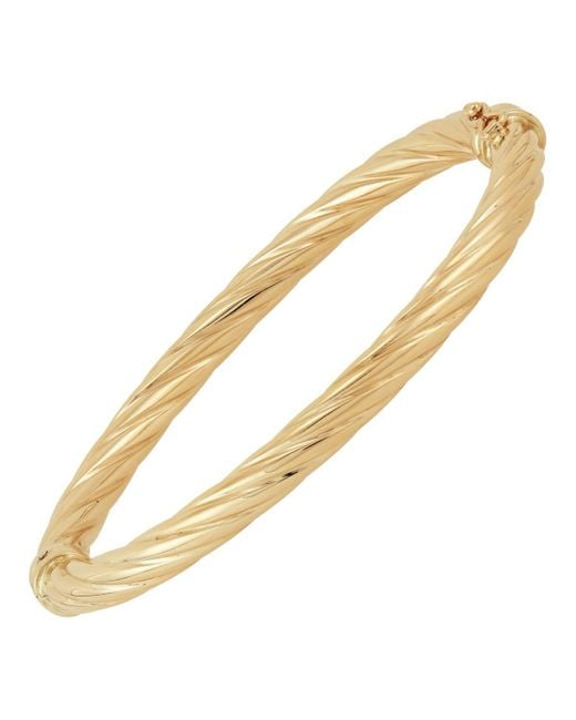 Italian Gold Italian Twist Hinge Bangle Bracelet in Metallic | Lyst