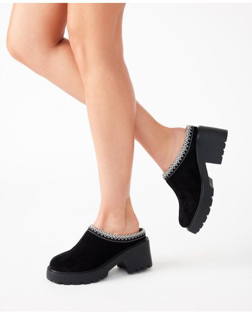 Anne Klein Daylin Cozy Lug Sole Slip On Mules in Black | Lyst