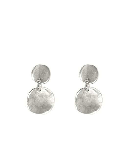 Uno De 50 Metal Clad Two Uneven Round Earrings in Metallic | Lyst