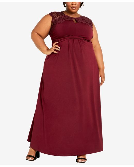 Avenue Plus Size Estella Maxi Dress In Red Lyst