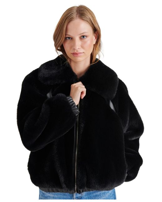 Steve Madden Zephrine Faux-fur Jacket in Black | Lyst