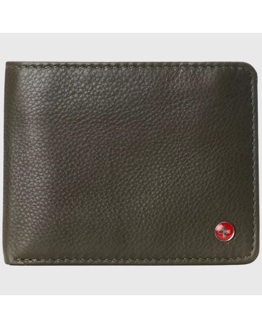 Alpine Swiss Leather Rfid Bifold Wallet 2 Id Windows Divided Bill ...