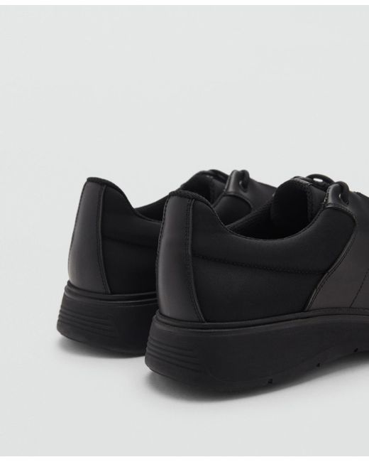 Mango Coolmax Combined Leather Shoes in Black for Men | Lyst