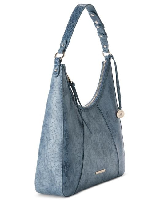 Brahmin Tabitha Zostera Leather Shoulder Bag in Blue | Lyst