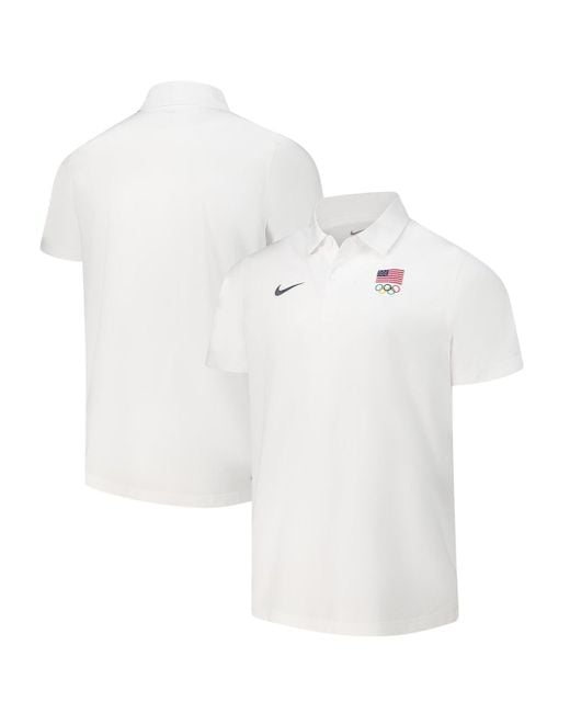 Nike Team Usa Woven Performance Polo Shirt in White for Men | Lyst