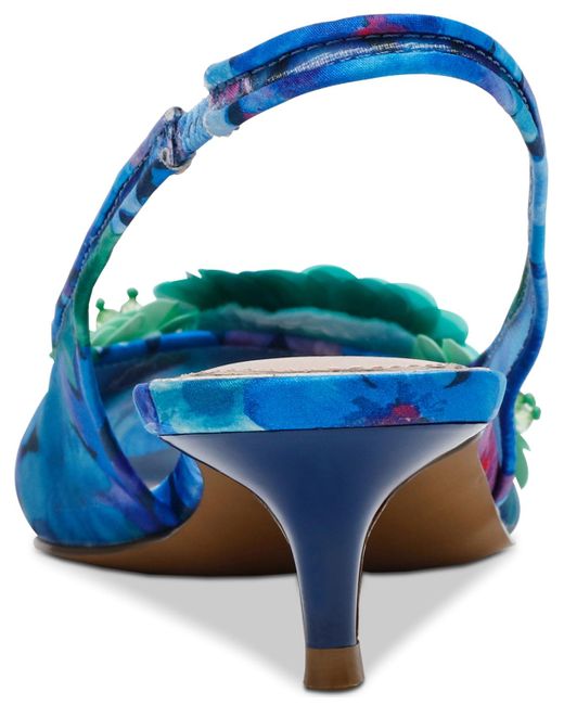 Betsey Johnson Audree Floral Mesh Slingback Pumps in Blue | Lyst