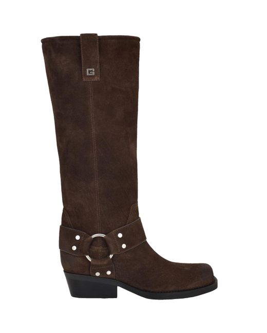 Guess Felysse Tall Western Moto Boots in Brown | Lyst