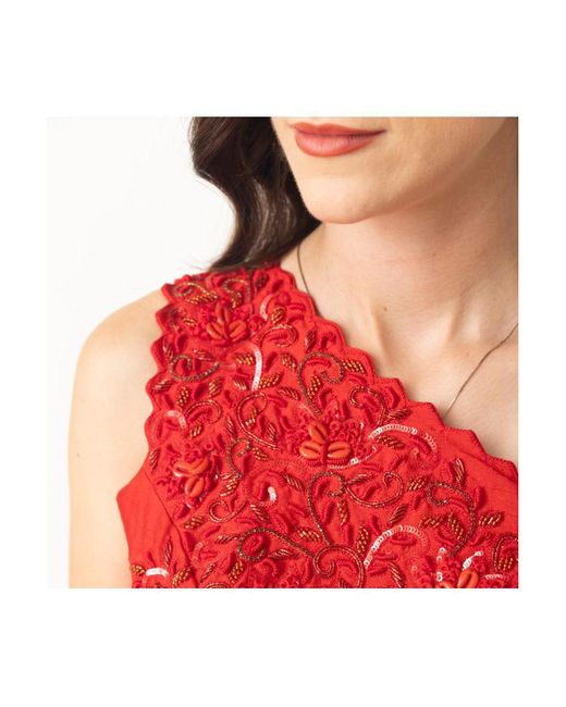 Ras Fit And Flare One Shoulder Dress in Red | Lyst