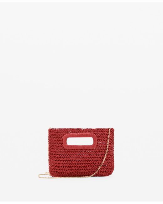 Mango Natural Fiber Bag in Red | Lyst