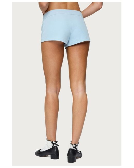 Edikted Verity Tailored Micro Shorts in Blue | Lyst