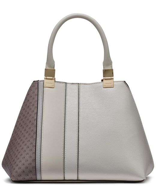 Calvin Klein Granite Convertible Satchel in Gray | Lyst