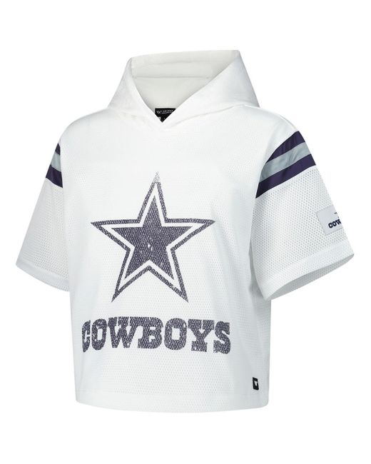 The Wild Collective Dallas Cowboys Mesh Short Sleeve Hoodie T-shirt in ...