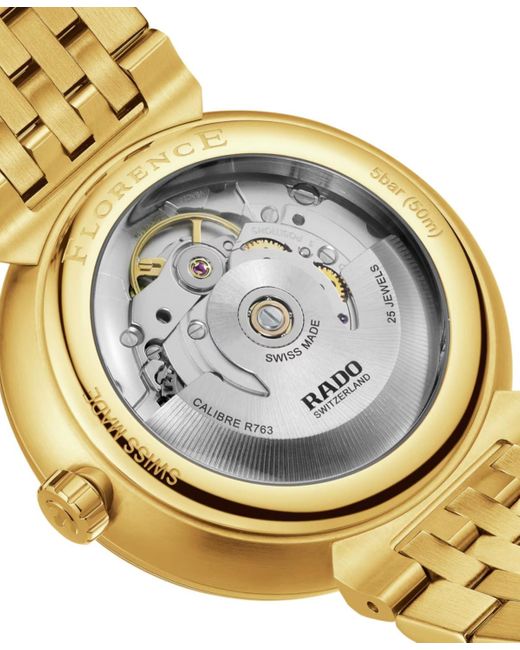 Rado Swiss Automatic Florence Pvd Stainless Steel Bracelet Watch 39mm in Metallic | Lyst