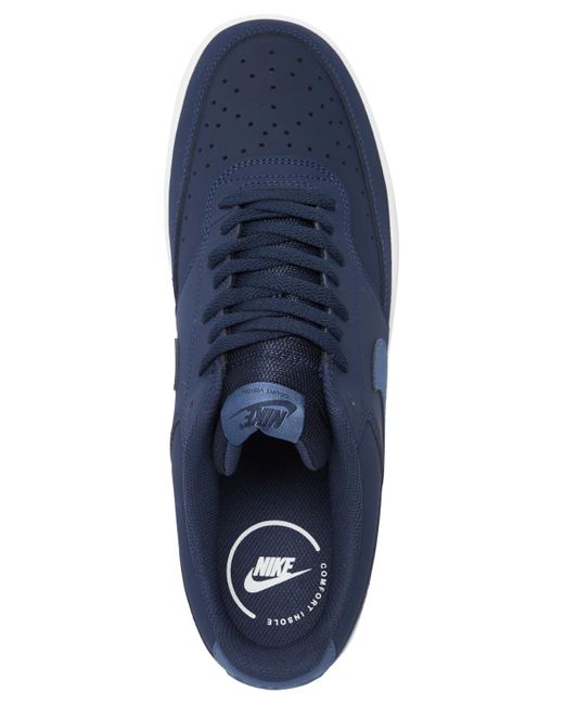 Nike Court Vision Low Nubuck Casual Sneakers From Finish Line in Blue ...