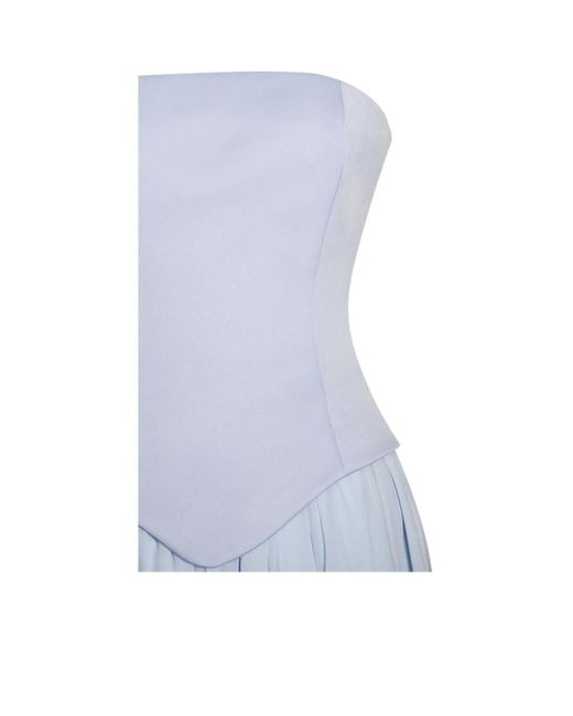 Miss Circle Qianna Peplum Top Drop Waist Chiffon Gown in Blue | Lyst