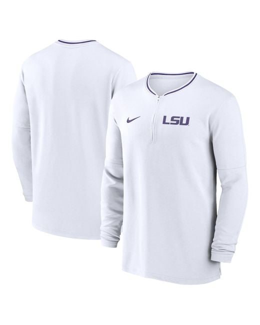Nike Lsu Tigers 2024 Sideline Coach Performance Half-zip Long Sleeve ...