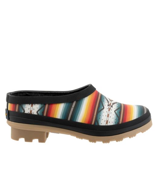 Pendleton Saltillo Sunset Fur Clogs in Black | Lyst